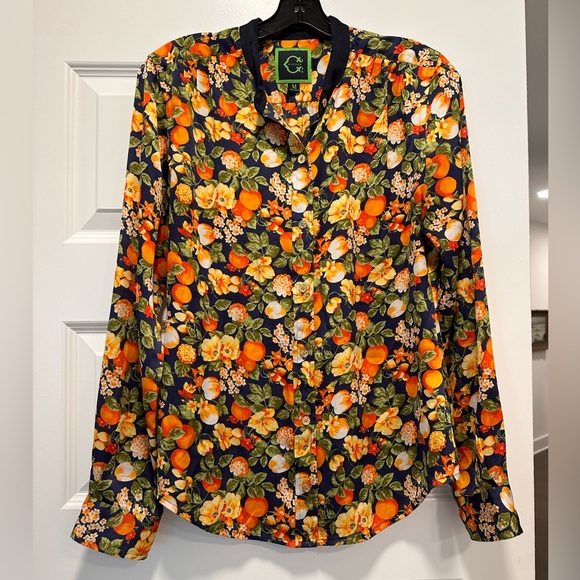 C. Wonder | Tops | Fruit And Floral Print Blouse With Vintage Vibes ...